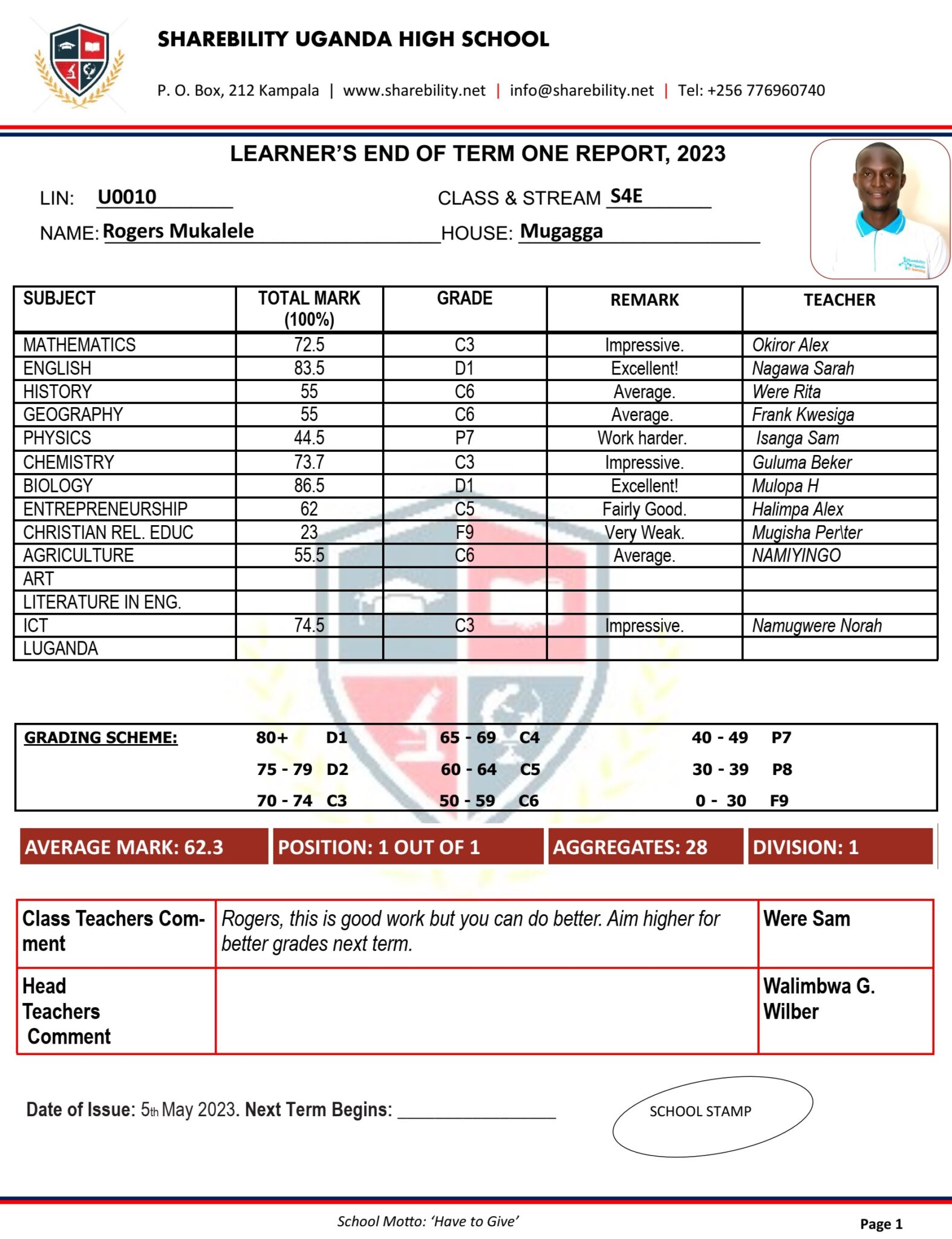 Sharebility Report Card Systems | Sharebility Uganda